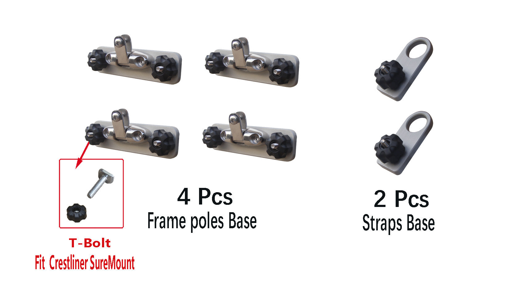Brocraft Crestliner SureMount Track Bimini Top Mount/Canopy Mounts/Cre